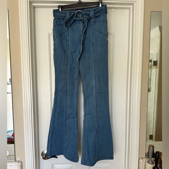 Express | Jeans | Express Womens Super High Rise Blue Bell Flared Jeans ...